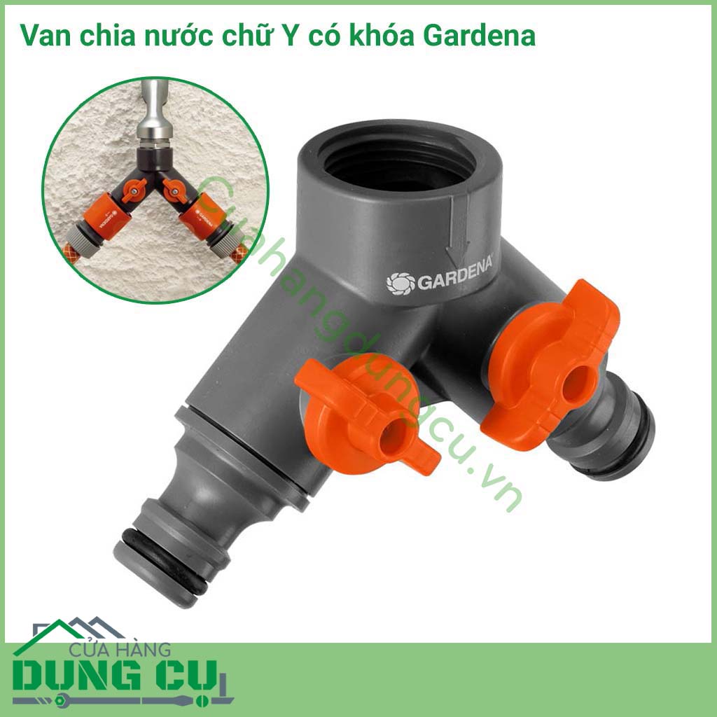 Van Chia Nước Chữ Y Có Khóa Gardena